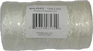 Amazon.com: In the Breeze Bulk Braided Polyester Kite Line, 150 lb x ...
