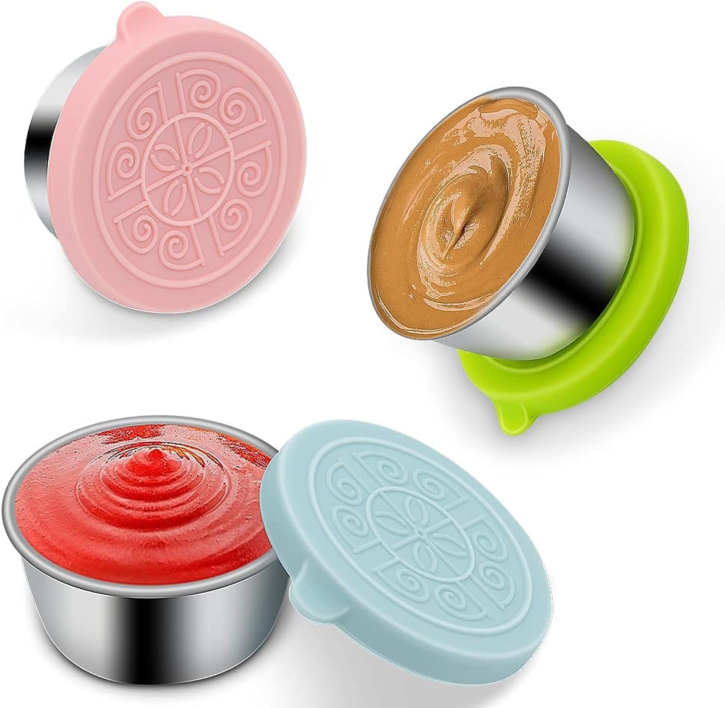 Amazon.com: Portable Salad Dressing Containers set of 3- Silicone ...