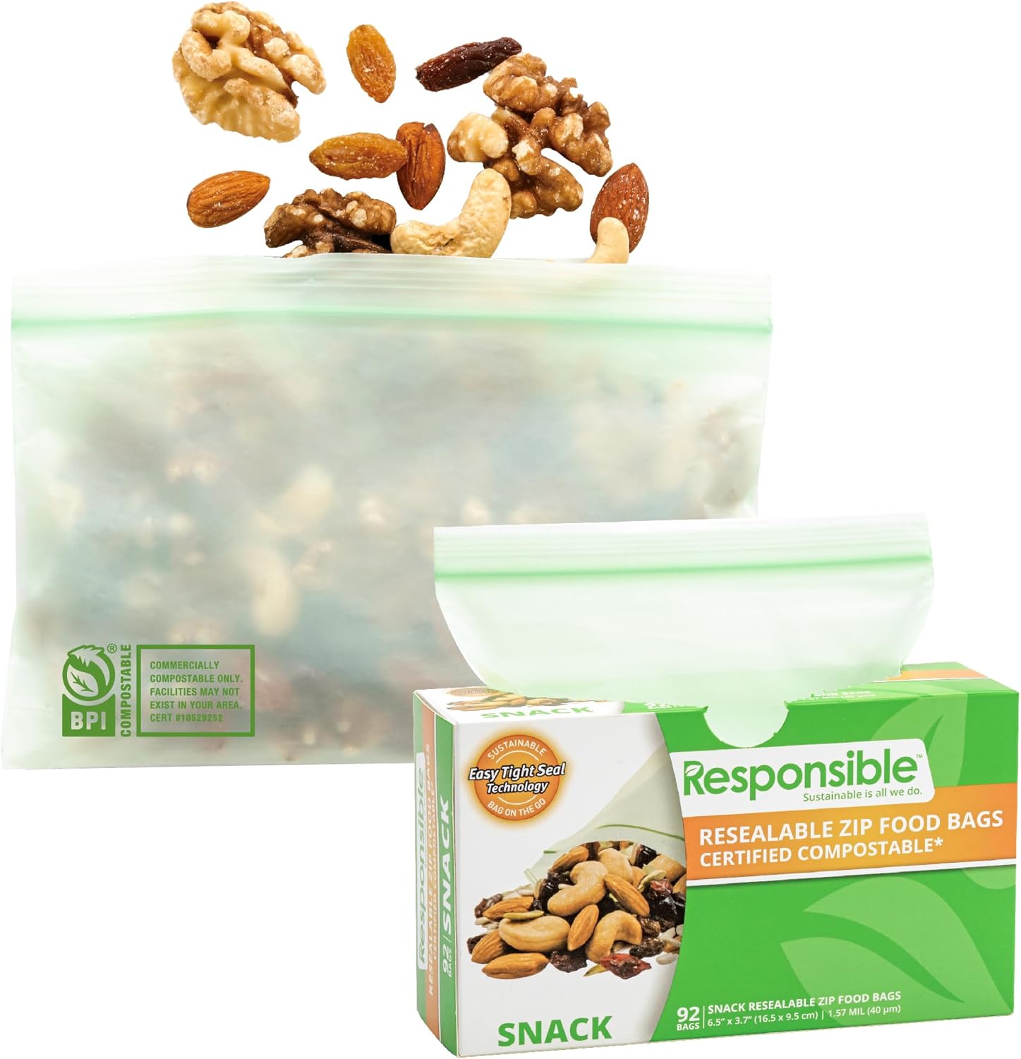 Amazon.com: Responsible Products Certified Compostable SNACK Resealable ...