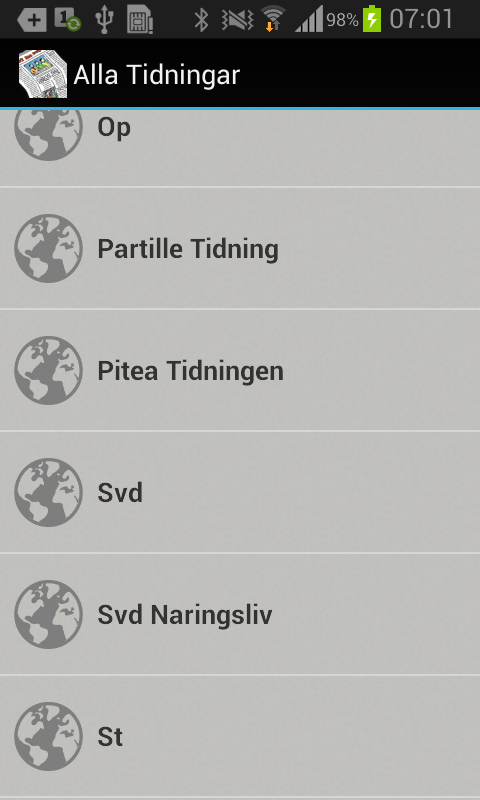 Aplicación Svenska Tidningar en Amazon Appstore