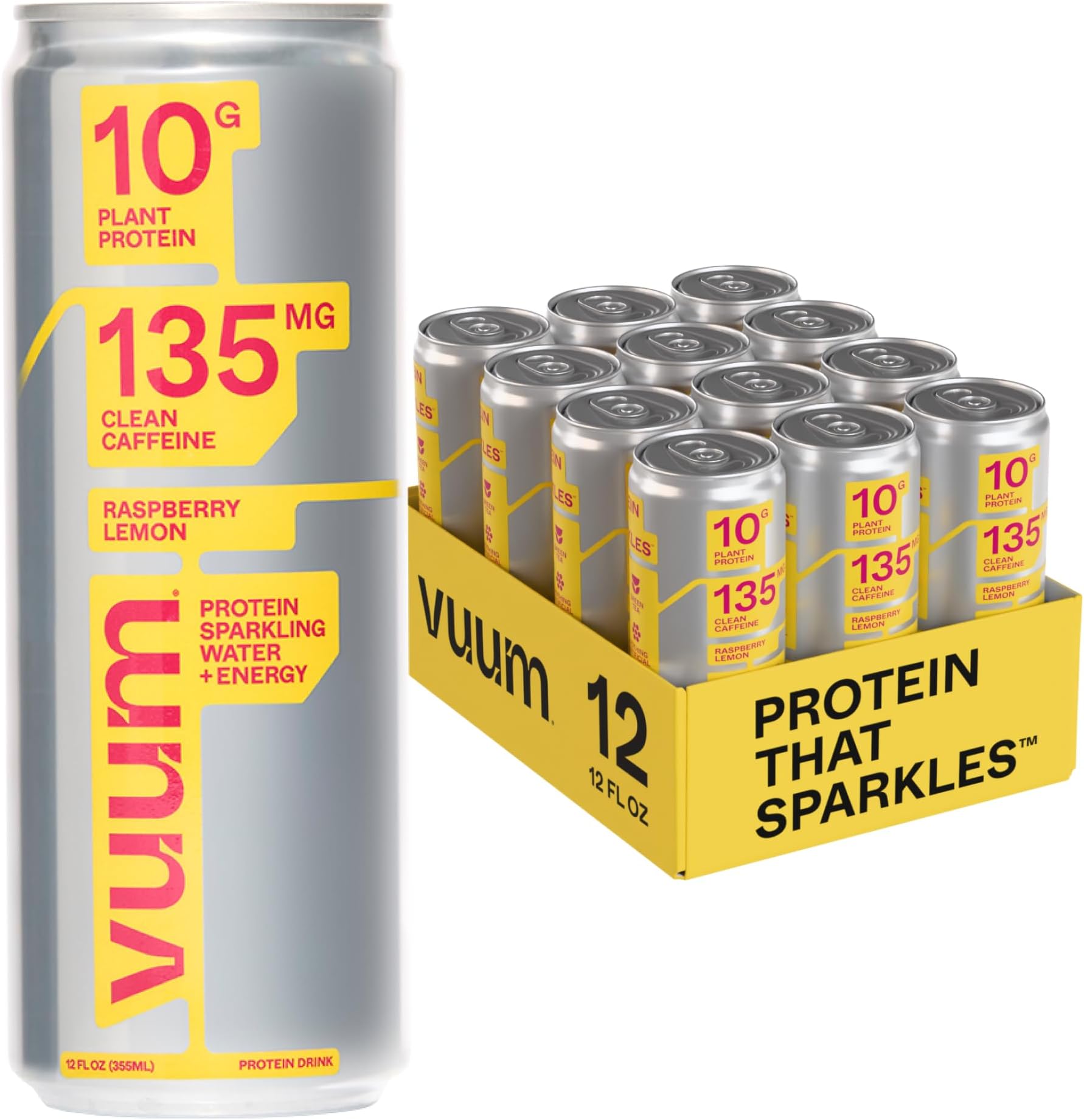 Amazon.com : VUUM Sparkling Clear Protein Drink - 10g Plant Protein ...