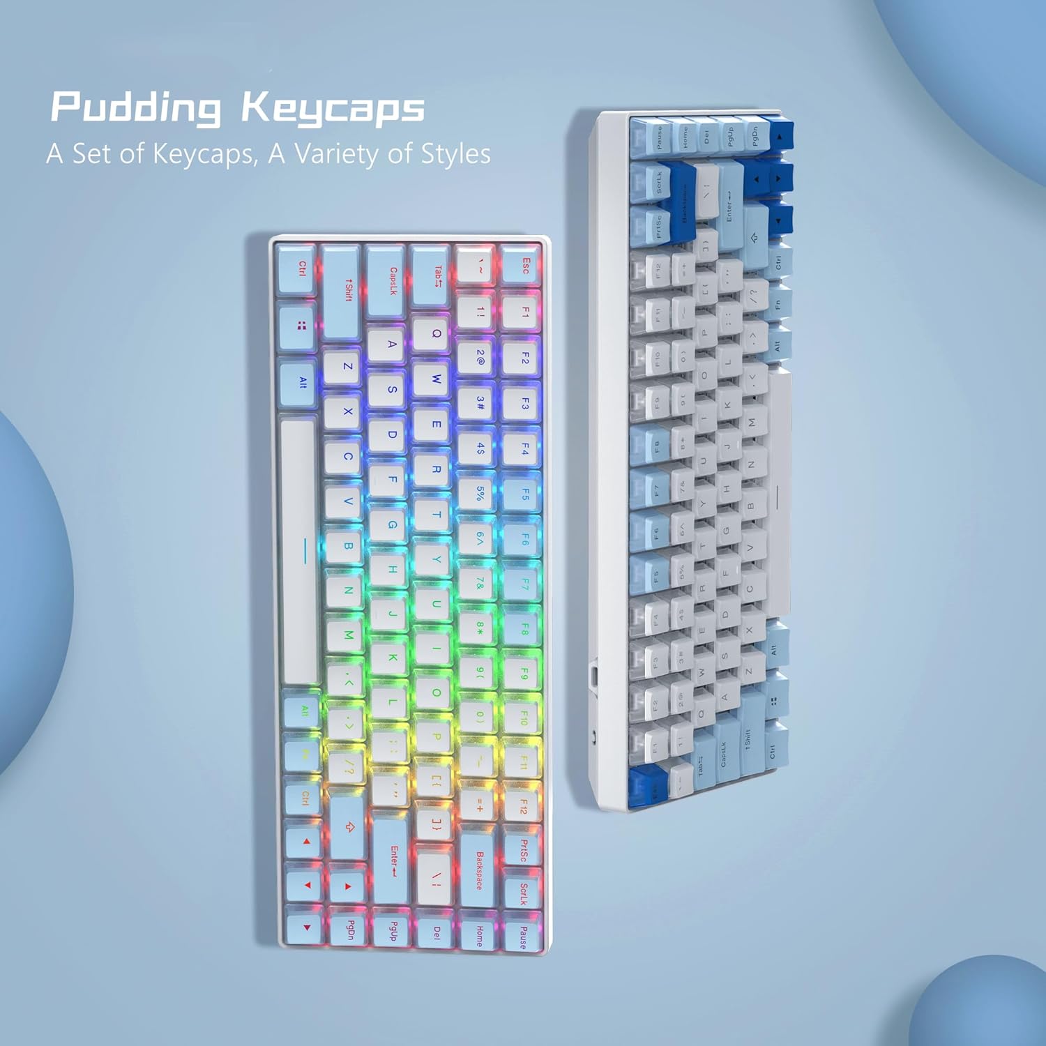 XVX Pudding Keycaps – Teclas PBT, teclas Shine Through Keycaps, juego ...