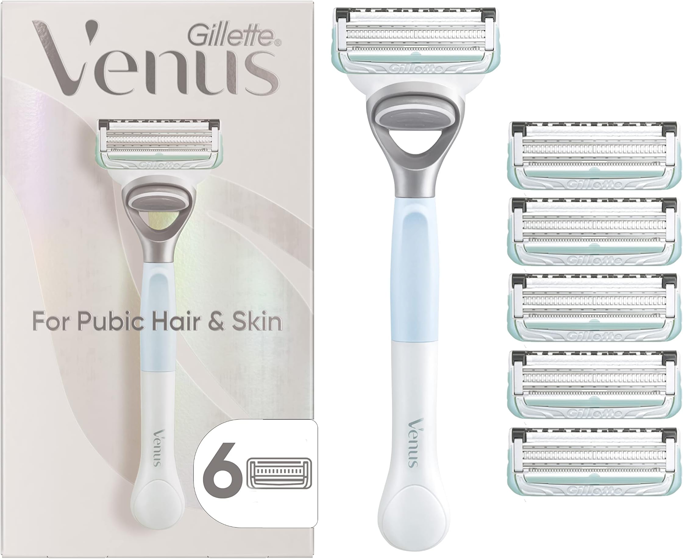 Amazon.com: Gillette Venus Intimate Grooming Razors for Women, 1 Venus Razor Bikini Trimmer, 6 ...