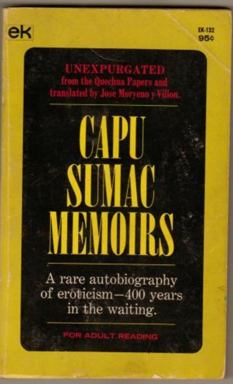 Capu Sumac Memoirs: Jose Moryeno Y; Translator Villon: Amazon.com: Books