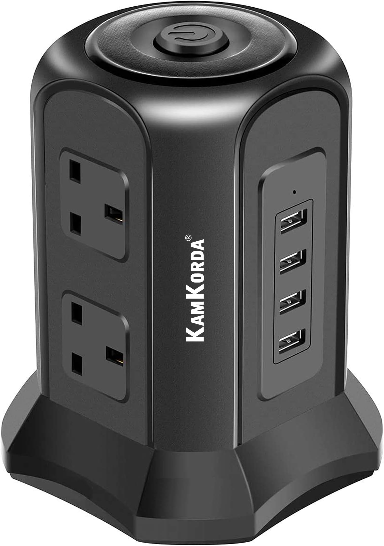 KamKorda Extension Lead Tower with 4 USB Slots and 6 Plug Sockets ...