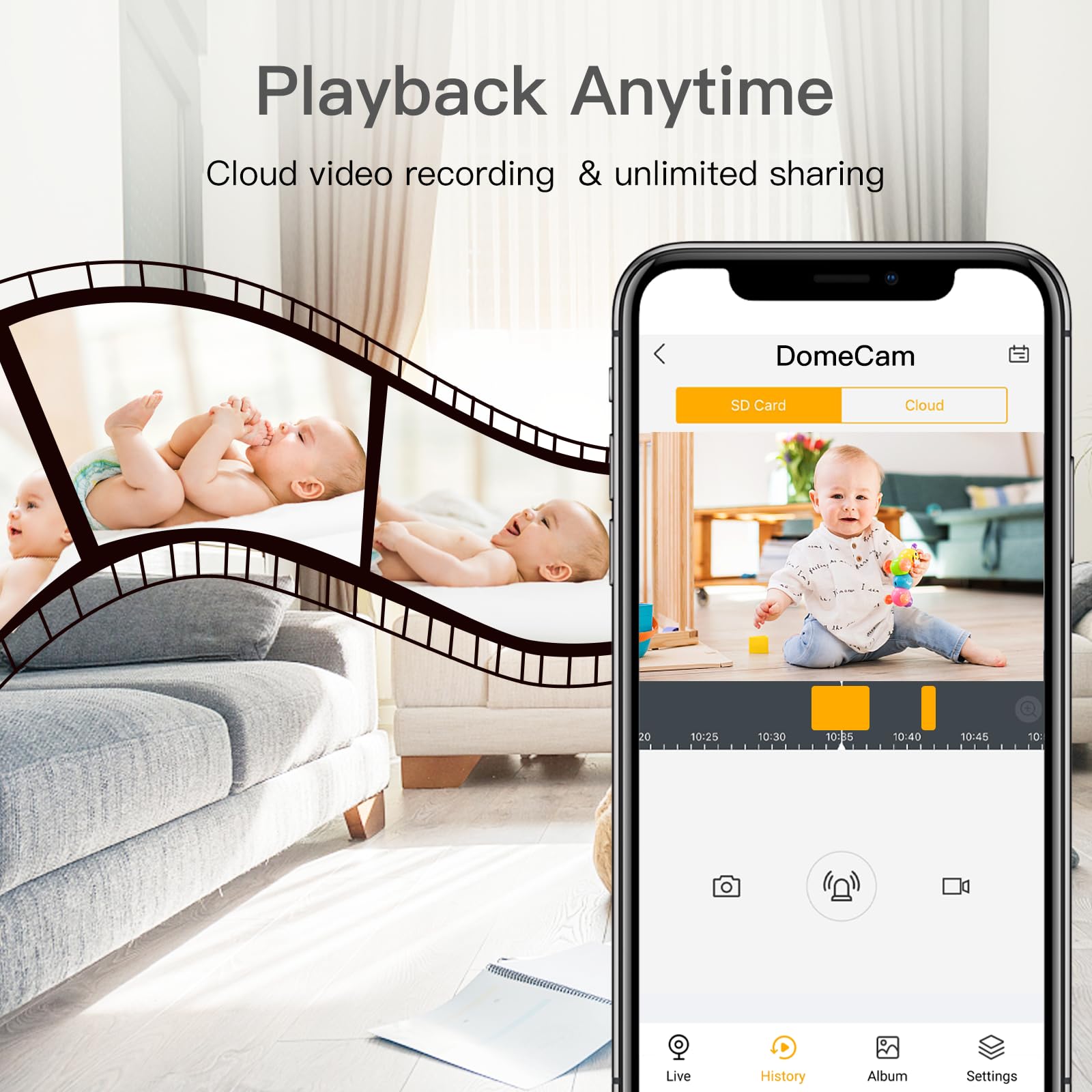 3MP Indoor Security Camera, 360° PTZ 2.4G WiFi Only Cameras for Home ...