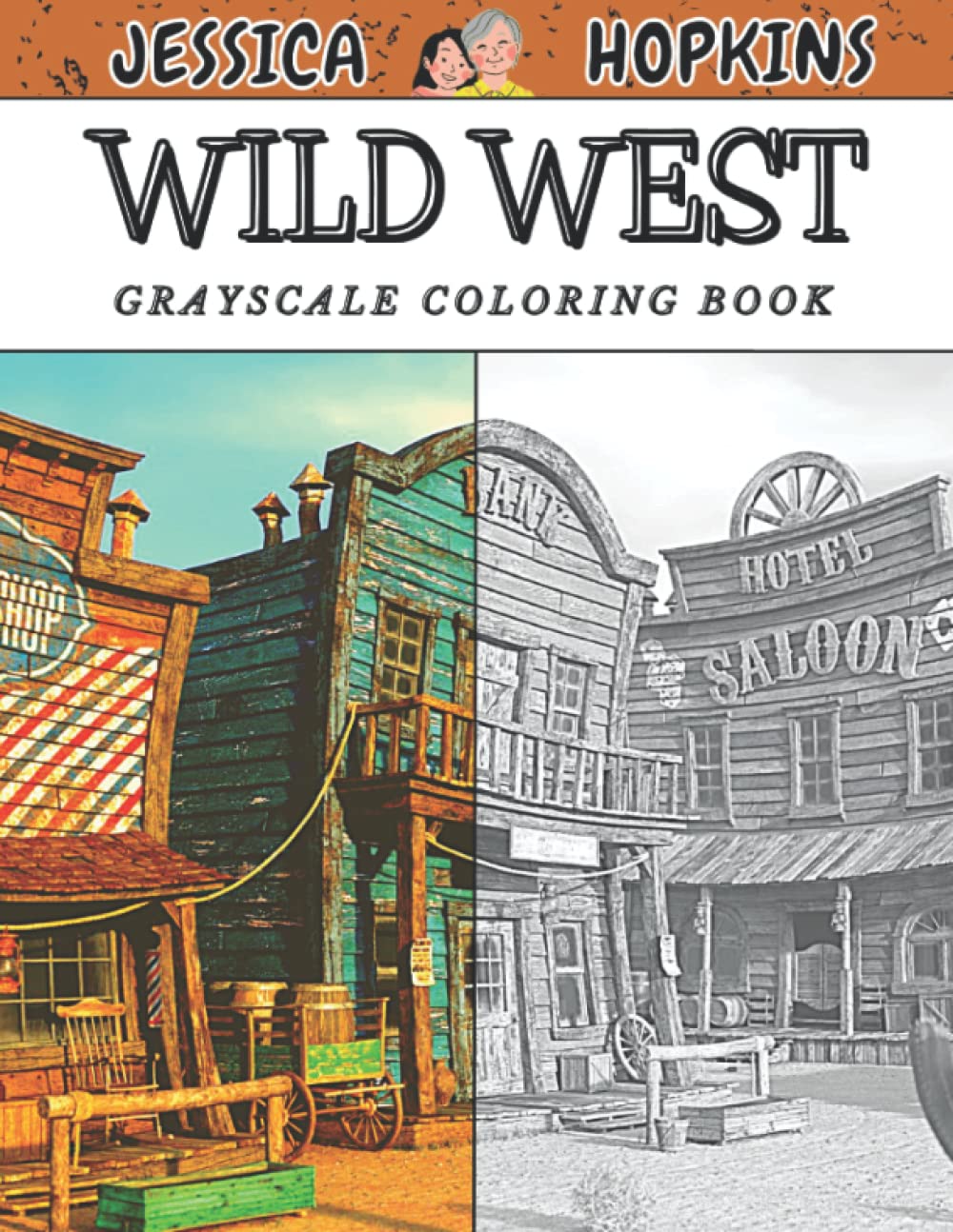 Buy Wild West Grayscale Coloring Book: 32 Pages of Old West Cowboys ...