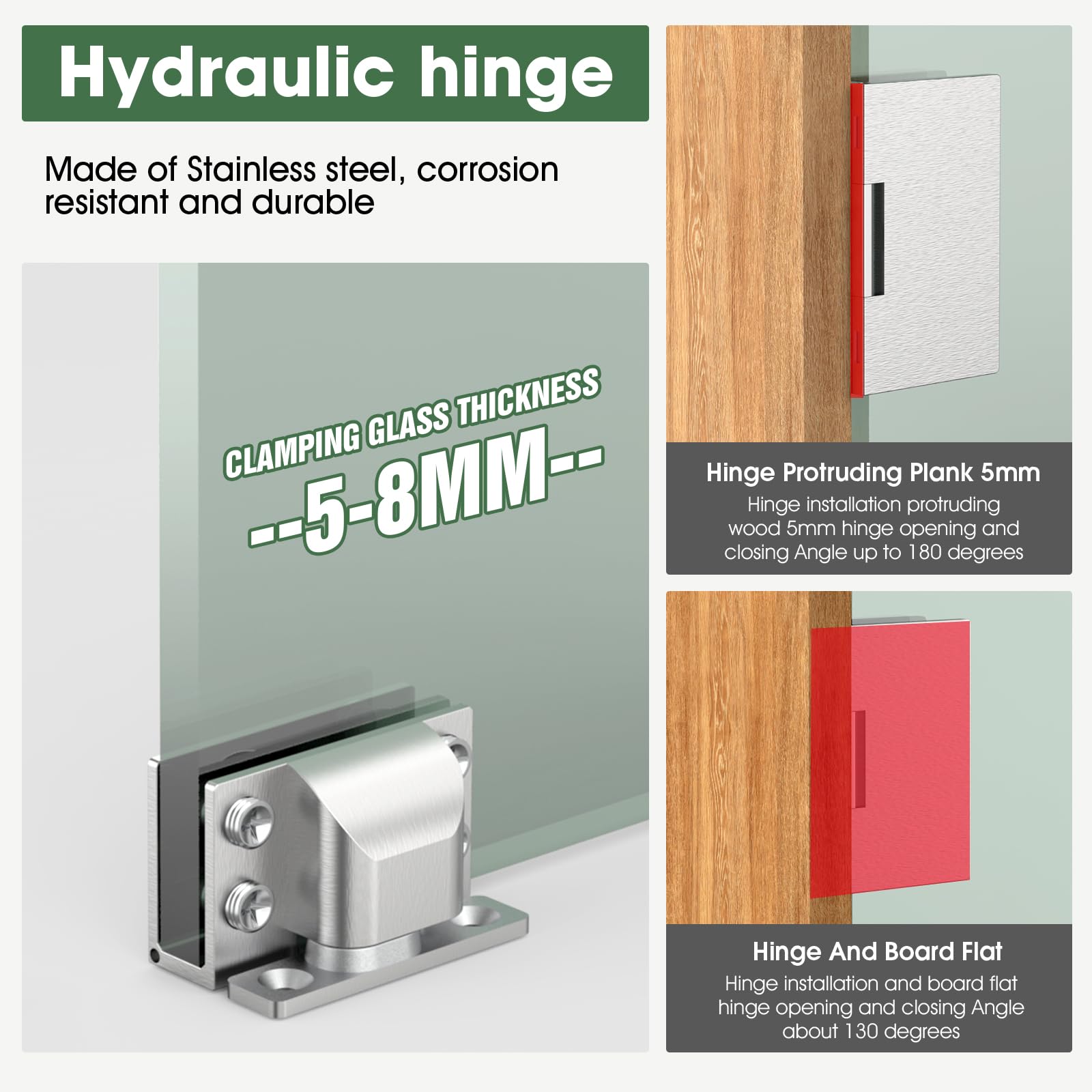 Snapklik.com : Glass Door Hinges For Cabinets, 304 Stainless Steel ...