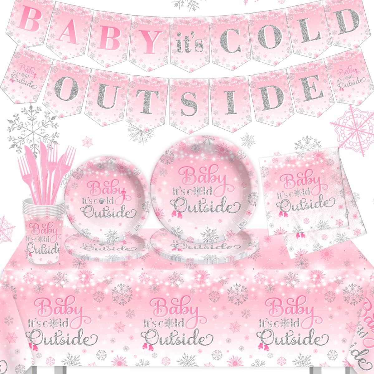 Amazon.com: Baby It’s Cold Outside Baby Shower Decorations-142Pcs ...