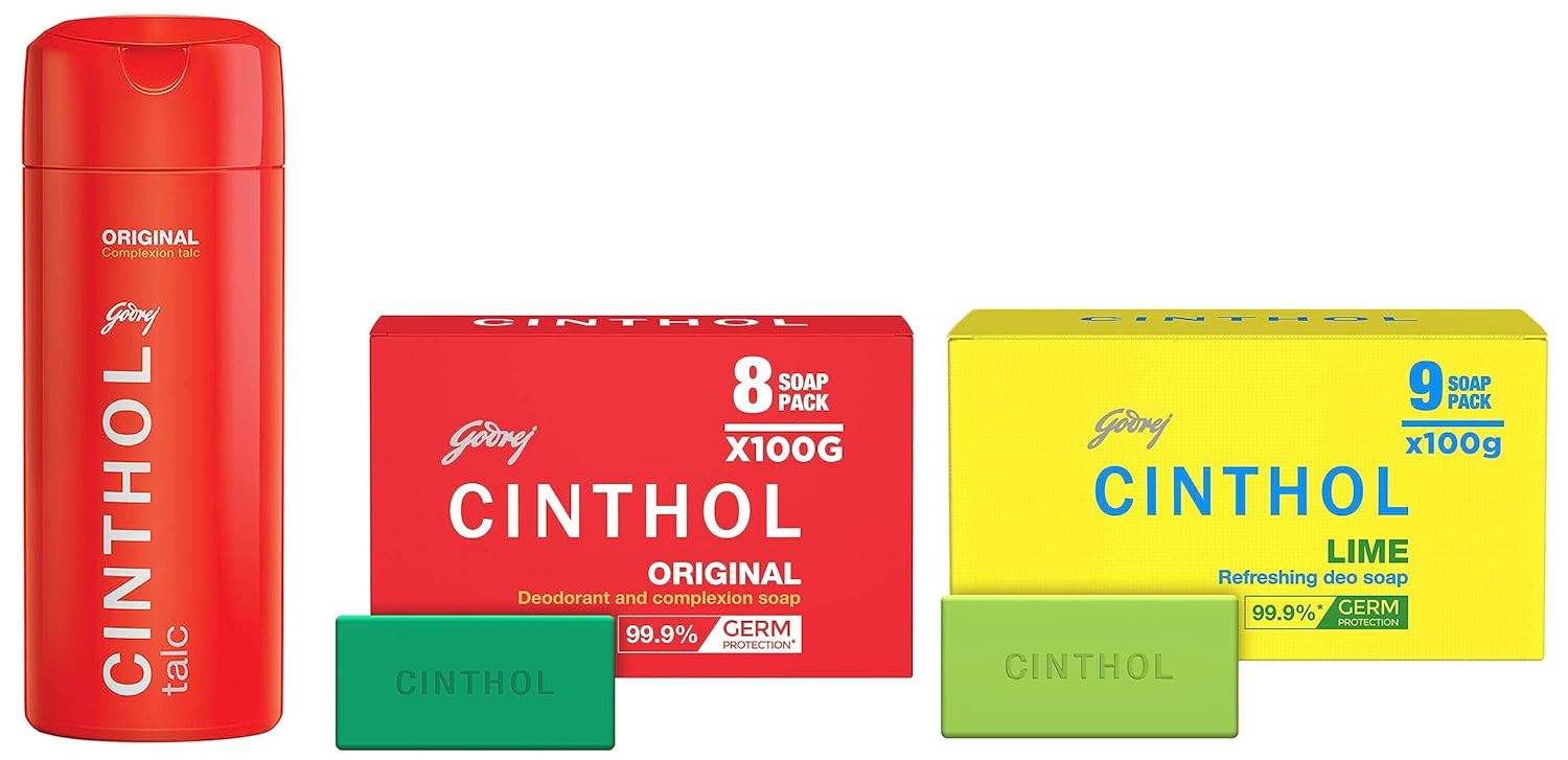 Godrej Cinthol Original Talc, 300g & Cinthol Lime Bath Soap - 100g ...