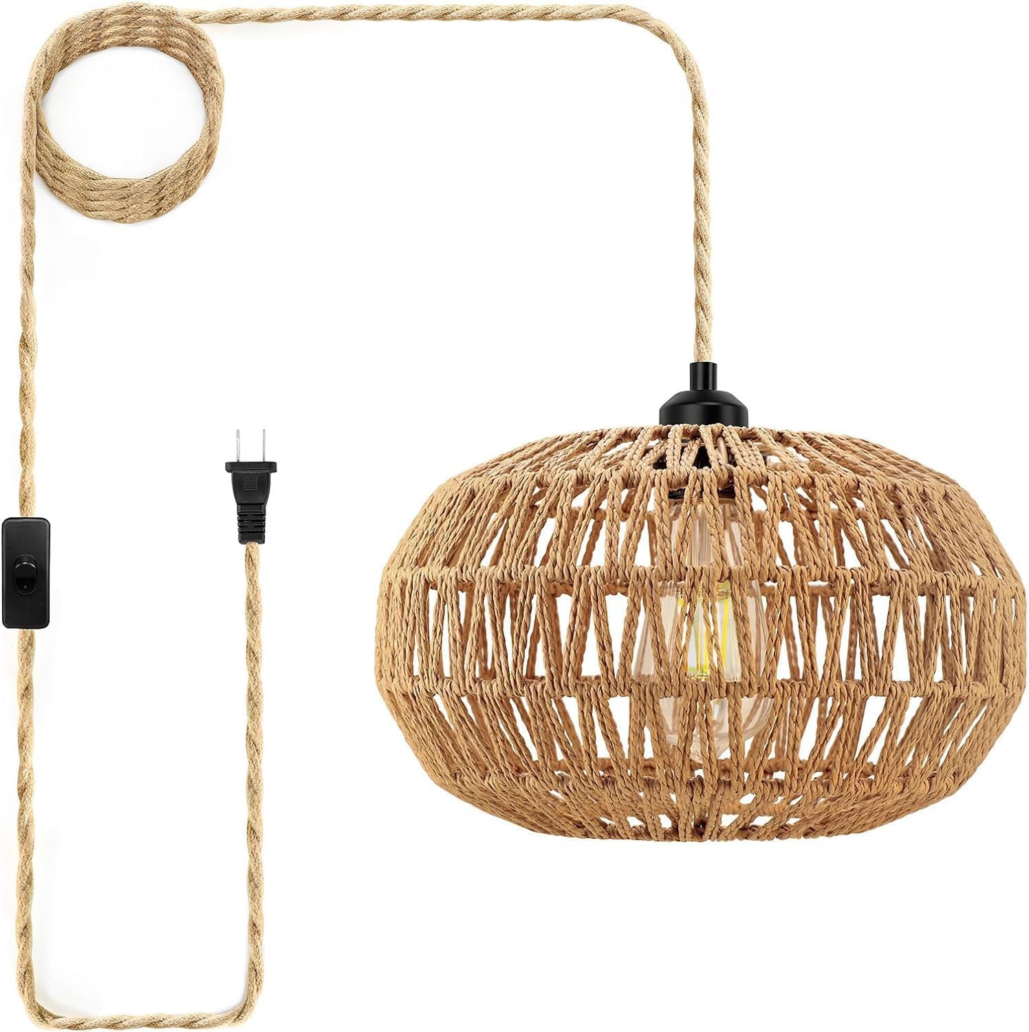 Plug in Pendant Light Hanging Lights with Plug in Cord 15ft Farmhouse ...