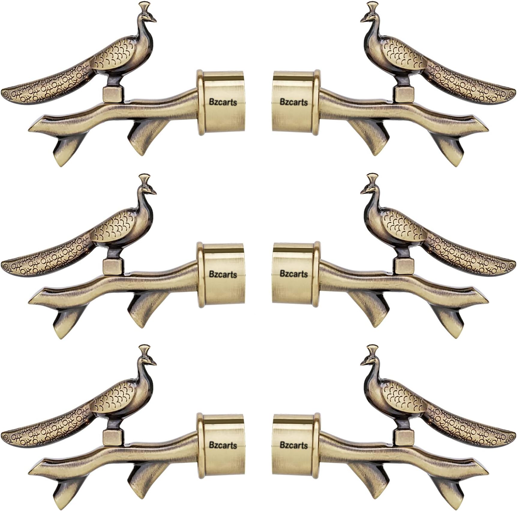 Buy Bzcarts Double Zinc Antique Brass Jaguar Heavy Curtain Supports for ...