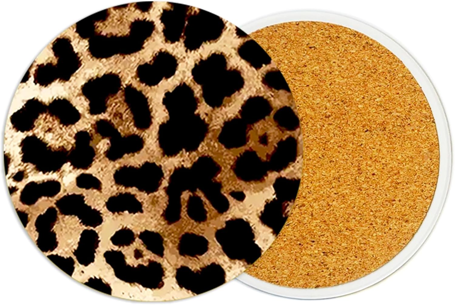 Amazon.com: 2Pack Leopard Print Ceramic Coasters Absorbent Coasters for ...
