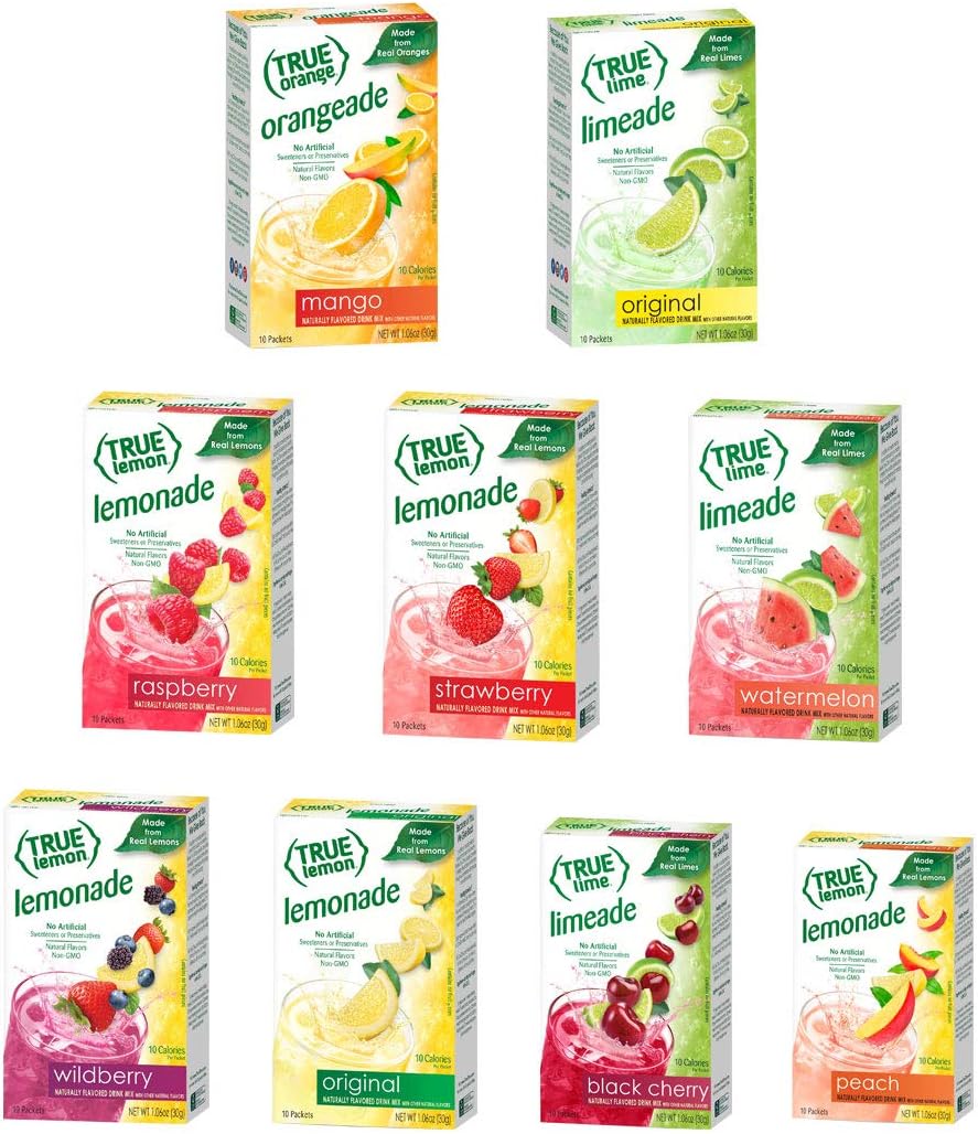 Amazon.com: True Lemon STRAWBERRY, WILDBERRY, LIMEADE, WATERMELON ...