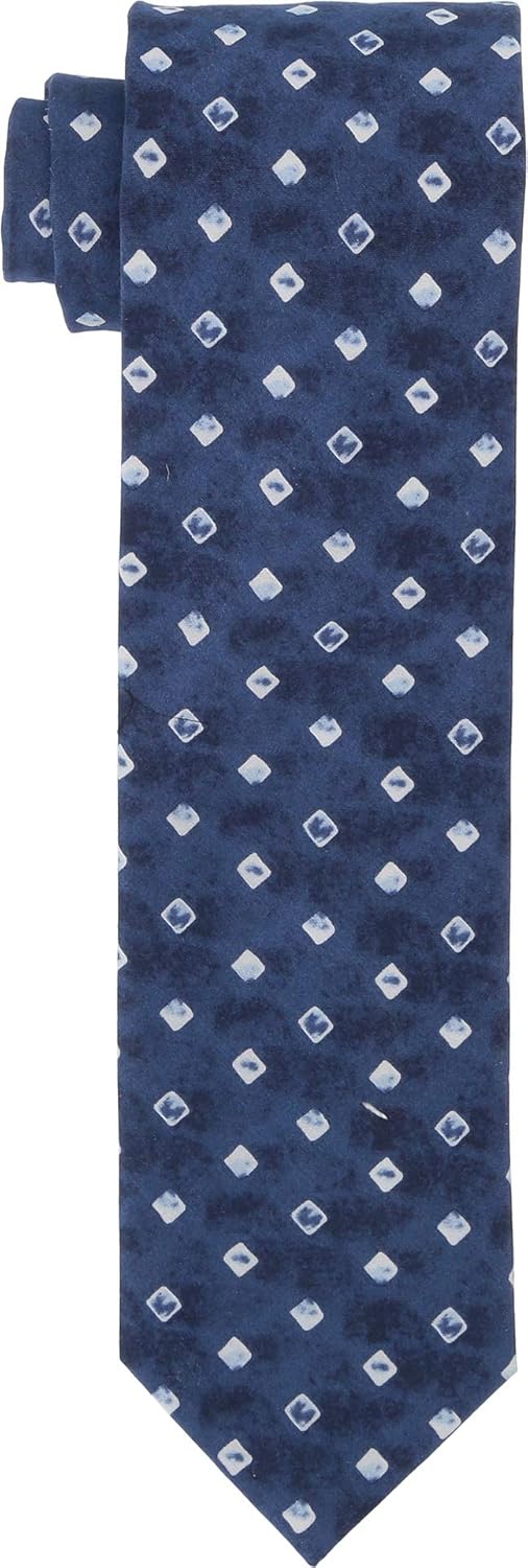 Tommy Hilfiger Mens Indigo Squares Slim Self-tied Necktie, Blue, One ...