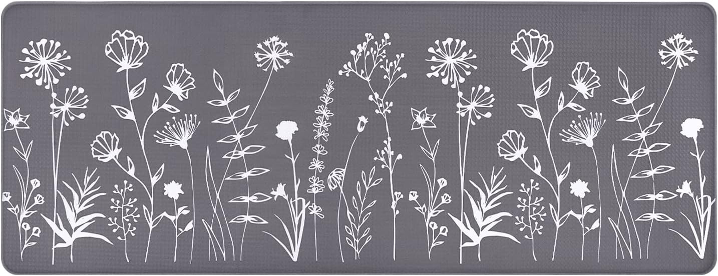 Amazon.com: ASPMIZ Floral Kitchen Mat Cushioned Anti-Fatigue, Non Slip ...