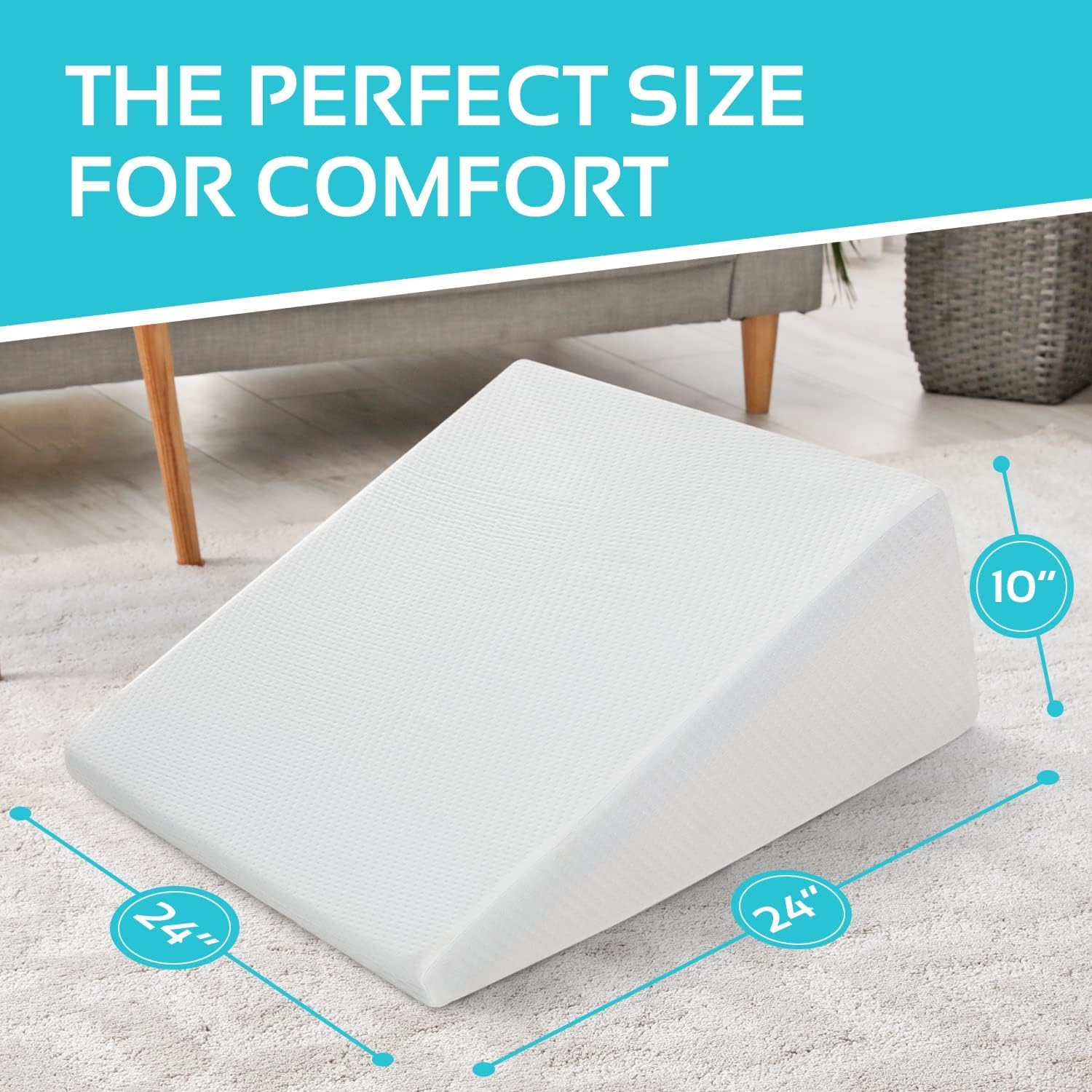 Snapklik.com : 10-Inch Bed Wedge Pillow For Sleeping Gel Memory Foam ...