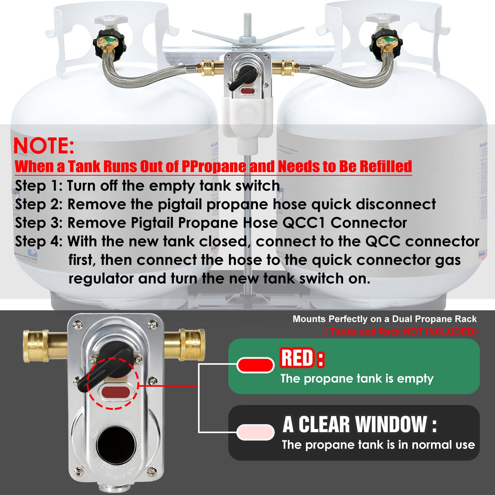 Snapklik.com : 2-Stage Automatic Changeover LP Propane Gas Regulator