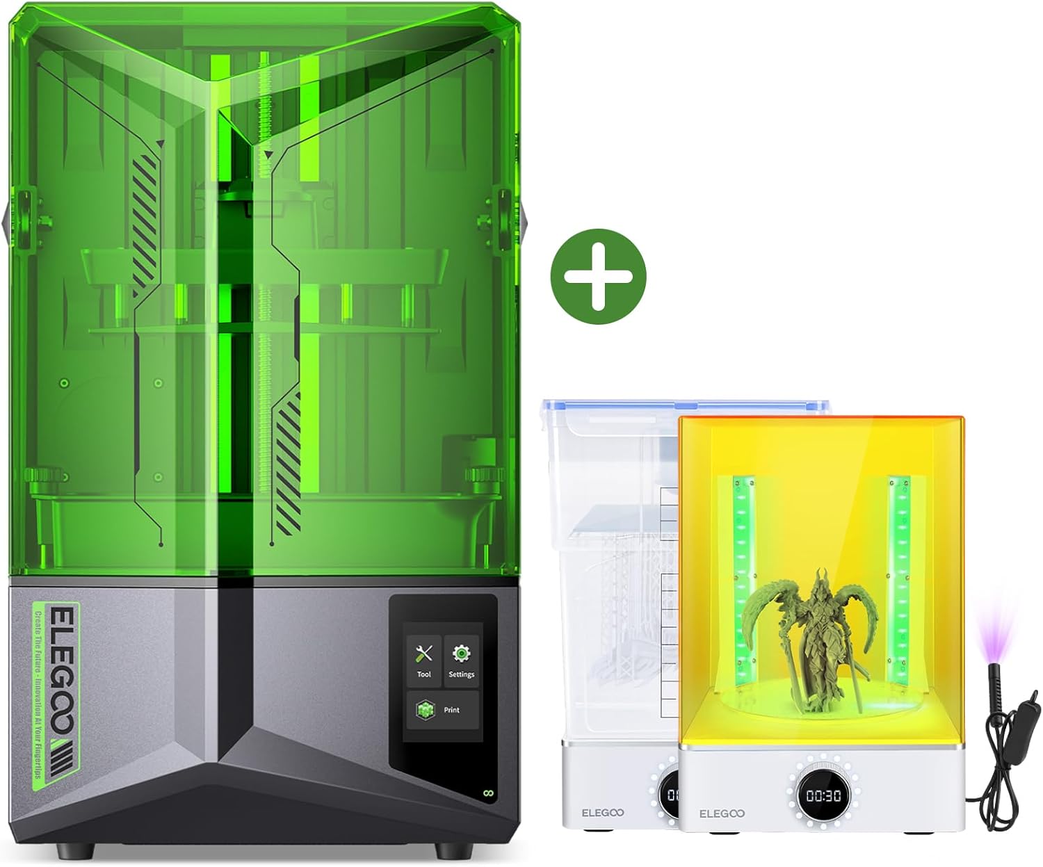 ELEGOO Saturn 4 12K MSLA Resin 3D Printer and ELEGOO Mercury XS Bundle ...