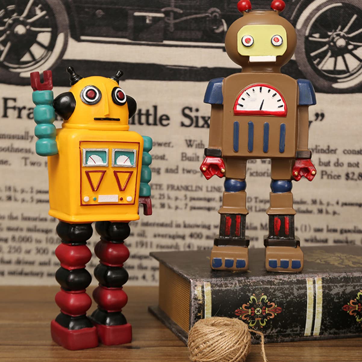 Toyvian Retro Robot Statue Robot Model Resin Robot Statue Desktop Robot ...