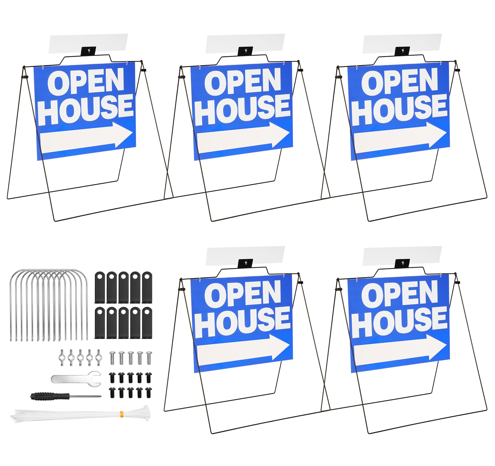 Amazon.com : 5 Pack 32'' x 28'' Open House Sign A Frame Stand, 5 Pack ...