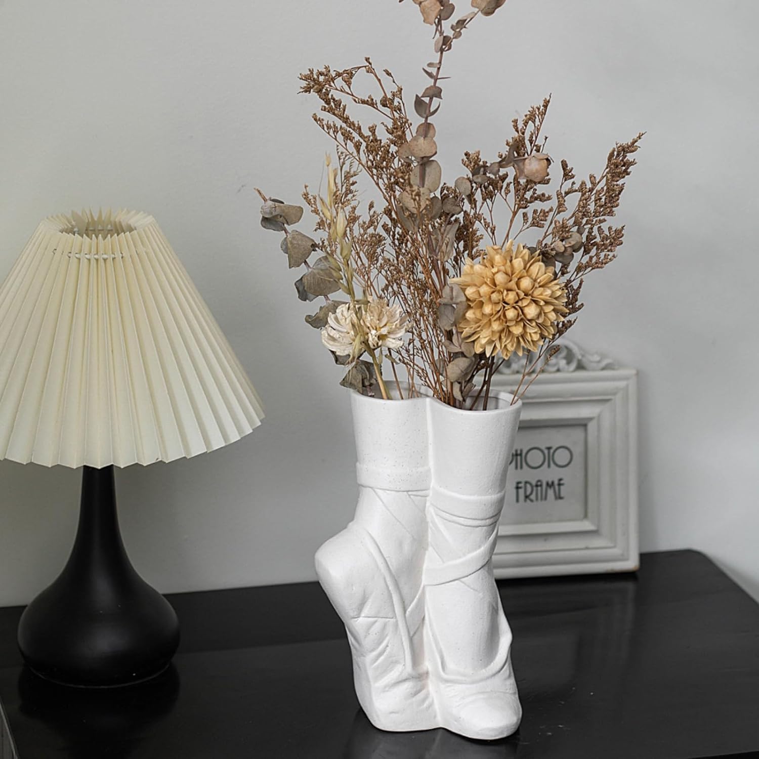 Amazon.com: Ballet Shoe Ceramic Vase for Modern White Home Decor,Boho ...