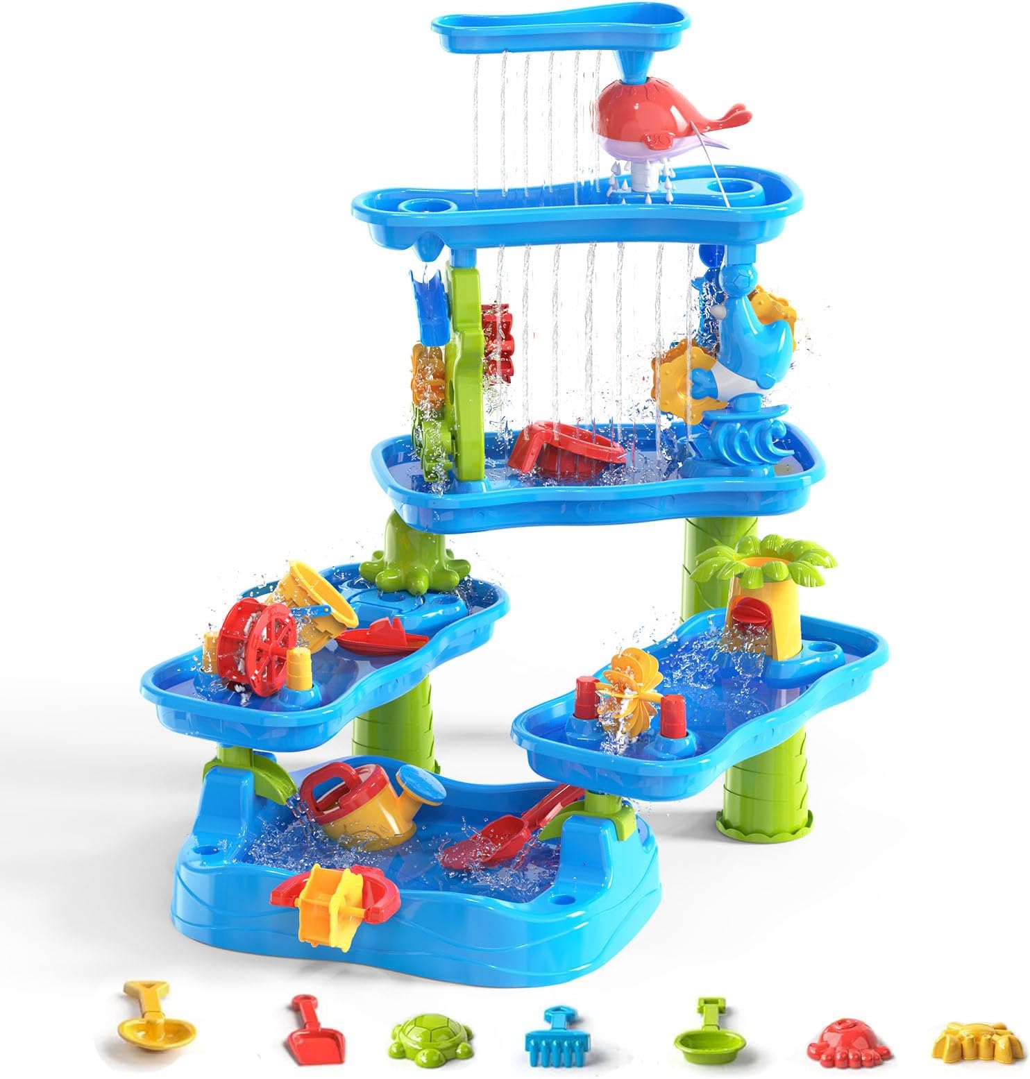 Skirfy Kids Water Table for Toddlers 1-3 3-5,5-Tier Outdoor Water Play ...