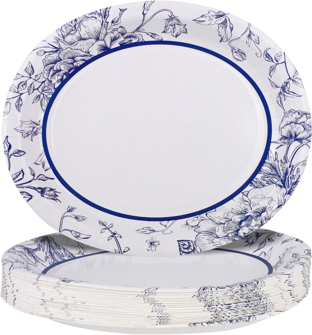 Amazon.com: Uiifan 100 Pcs Oval Paper Plates 10" x 12" Large Oval ...