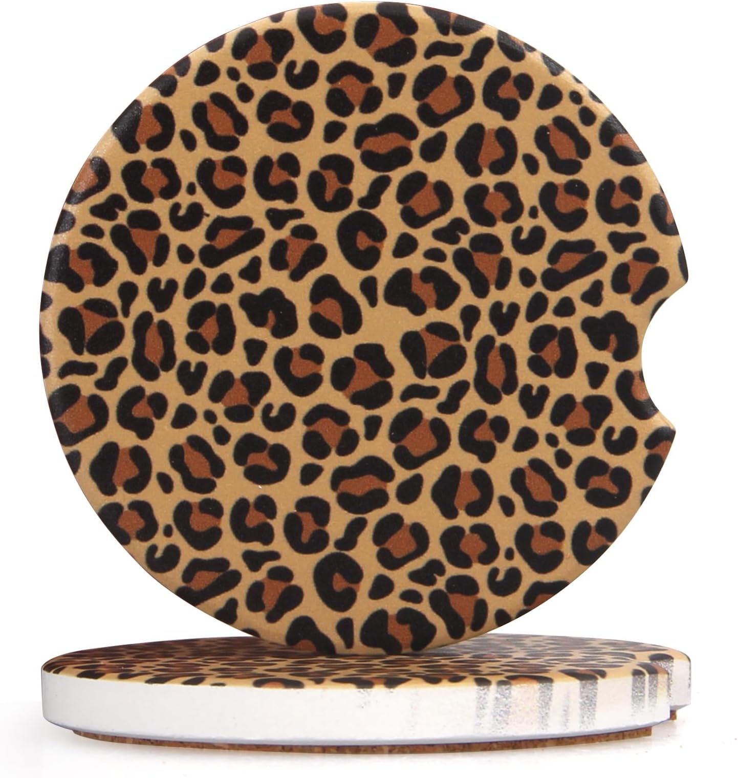 Amazon.com: 4 Pack Car Coasters, 2.75inch Leopard Print Car Cup Holder ...