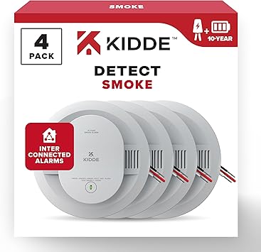Kidde Hardwired Smoke Detector, 10-Year Battery Backup ...