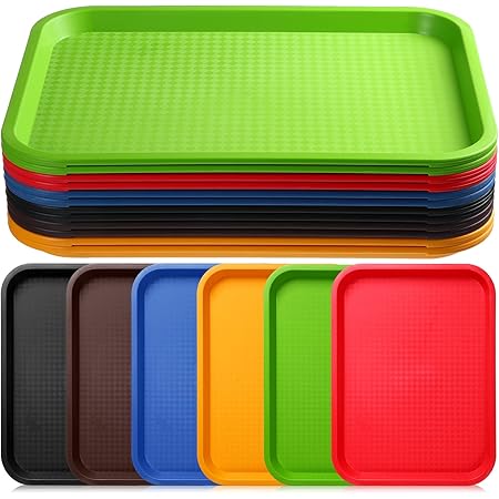 Amazon.com | New Star Foodservice 24364 Blue Plastic Fast Food Tray, 10 ...