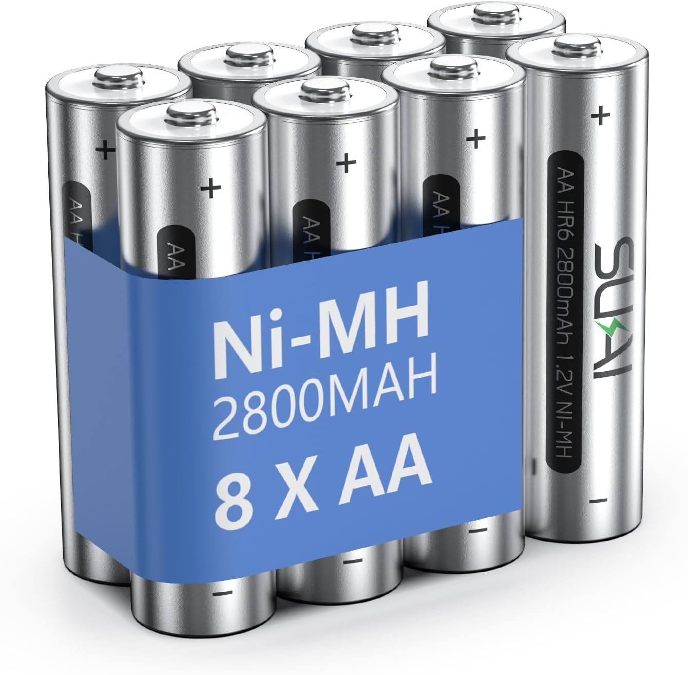 SUKAI AA Rechargeable Batteries, 2800mAh 1.2V High-Capacity Ni-MH ...