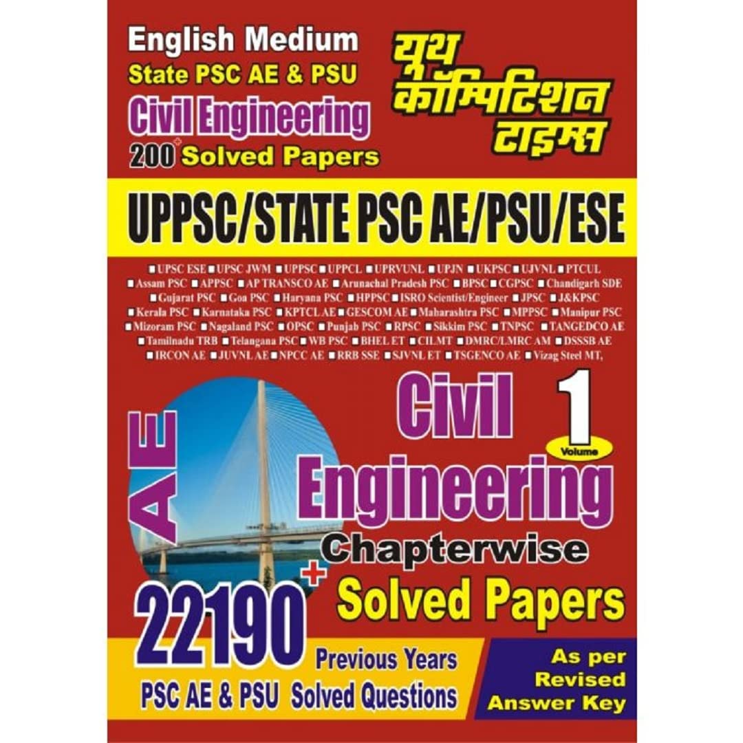 Youth Competition TIME'S UPPSC State PSC PSU ESE Assistant Civil Engineering AE VOL-1 Solved ...
