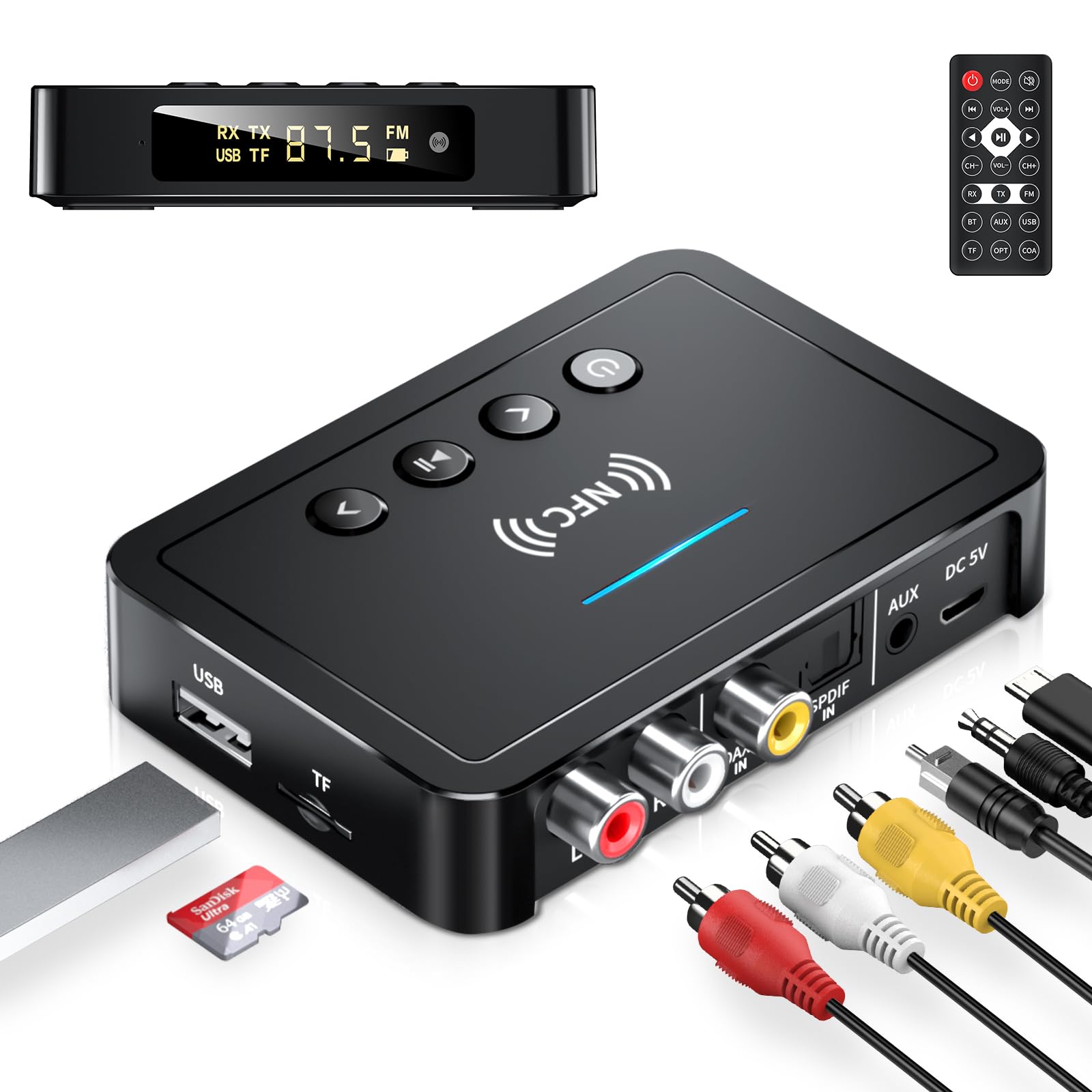 Bluetooth Transmitter, Beedove 3 in 1 Bluetooth 5.0 Transmitter ...