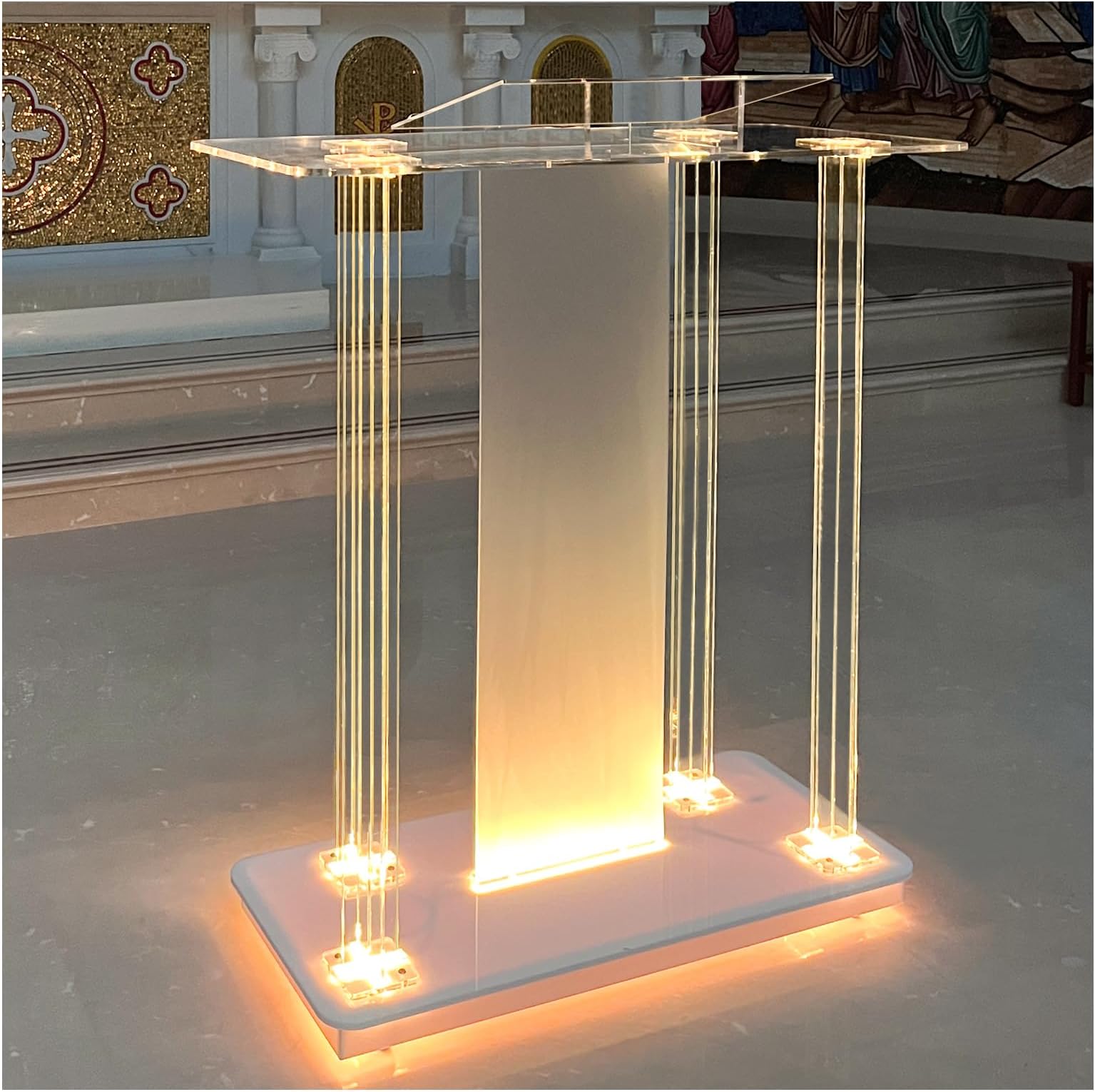 Amazon.com : Church Pulpit with Cover and Led Lights, 46” Acrylic ...