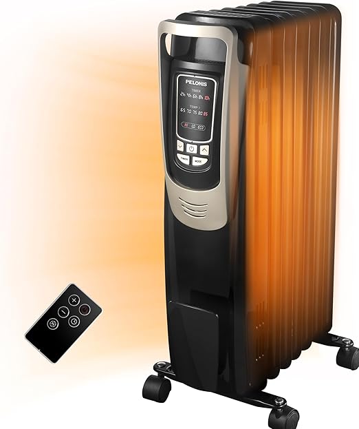 Amazon.com: PELONIS Champagne Oil Filled Radiator Heater with Remote ...