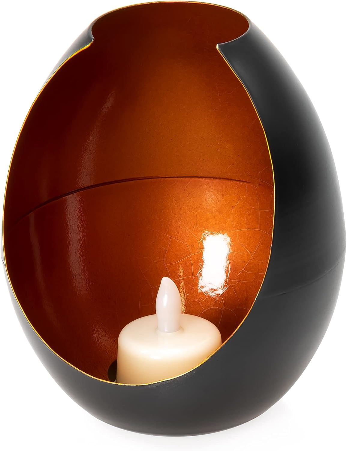 Amazon.de: Windlicht aus Metall im edlen matt schwarz mit elektrischem ...