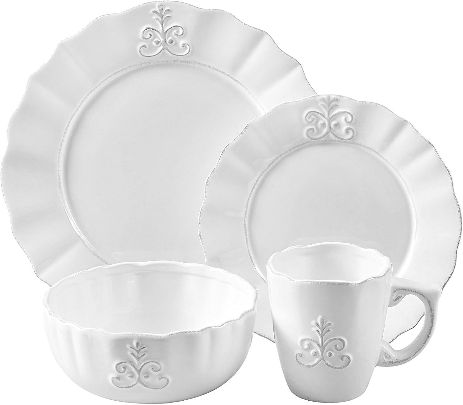 Amazon.com | American Atelier Bianca Fleur Dinnerware Set, 10.75 x 10. ...