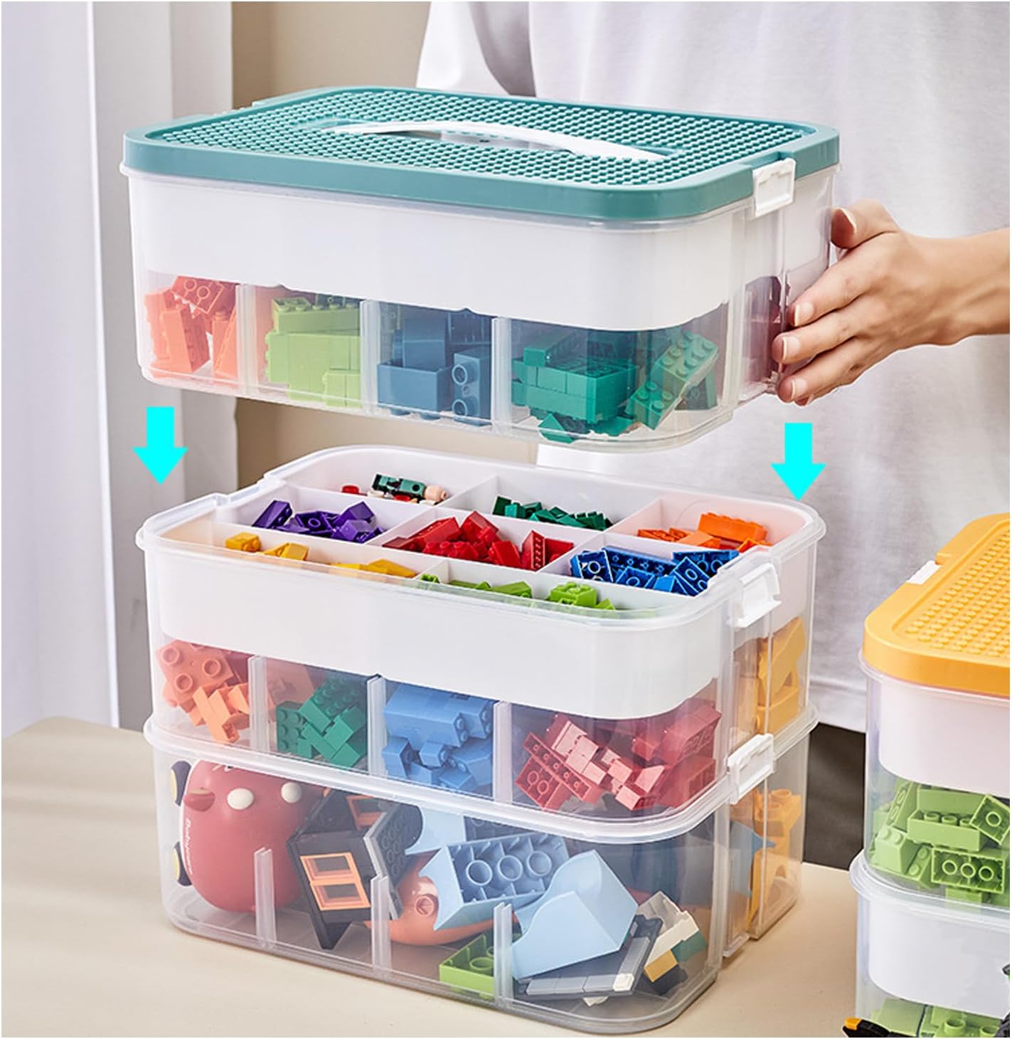 DoubleCare Stackable Storage Box with Lids for Cube,Clear 3 Layers ...
