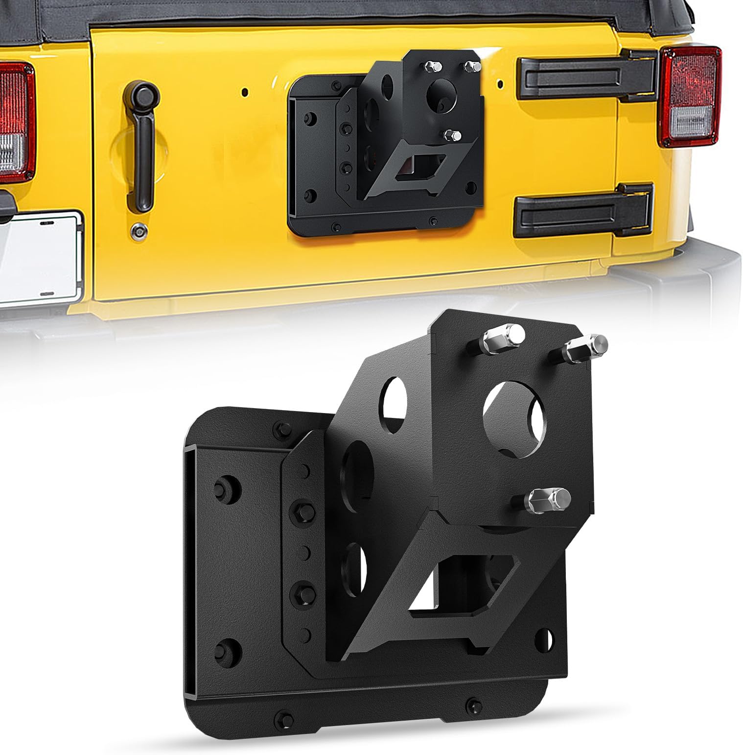 Amazon.com: XOOKUN JK Spare tire Carrier Adjust Height Width Compatible ...