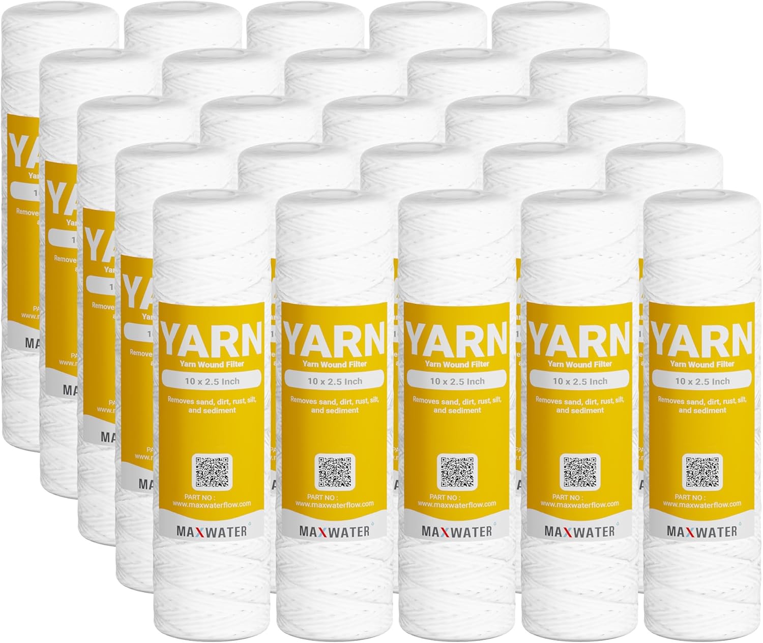 Max Water 5 Micron 10 x 2.5 String Wound Sediment Filter Cartridge for ...