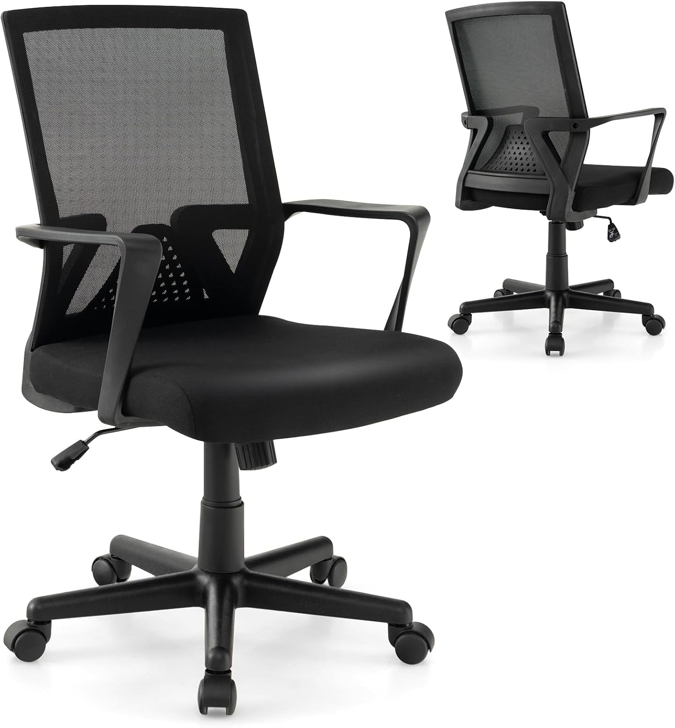 Amazon.com: COSTWAY Ergonomic Home Office Chair, Mid-Back Mesh Desk ...