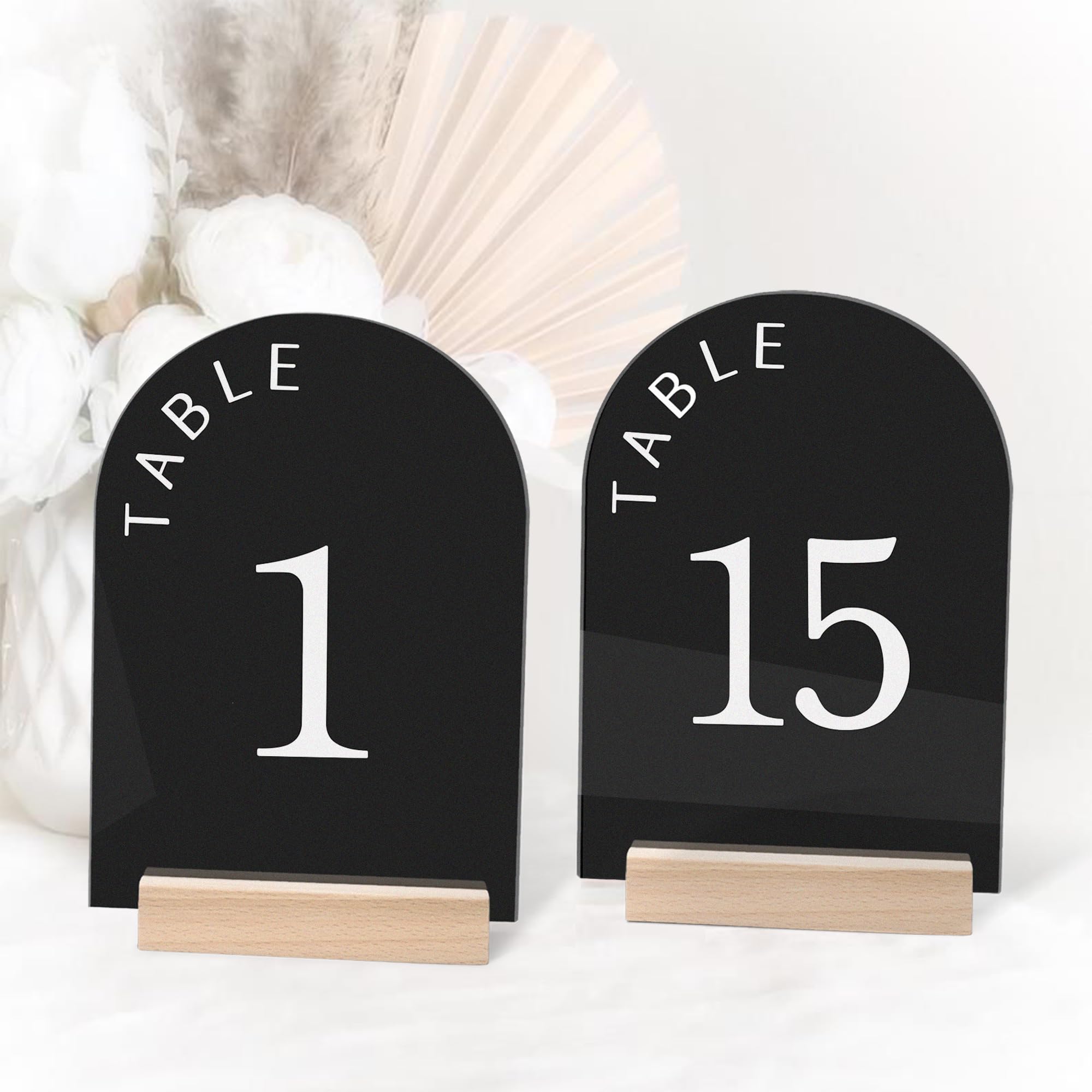 Snapklik.com : KOSKIMER Black Arch Wedding Table Numbers