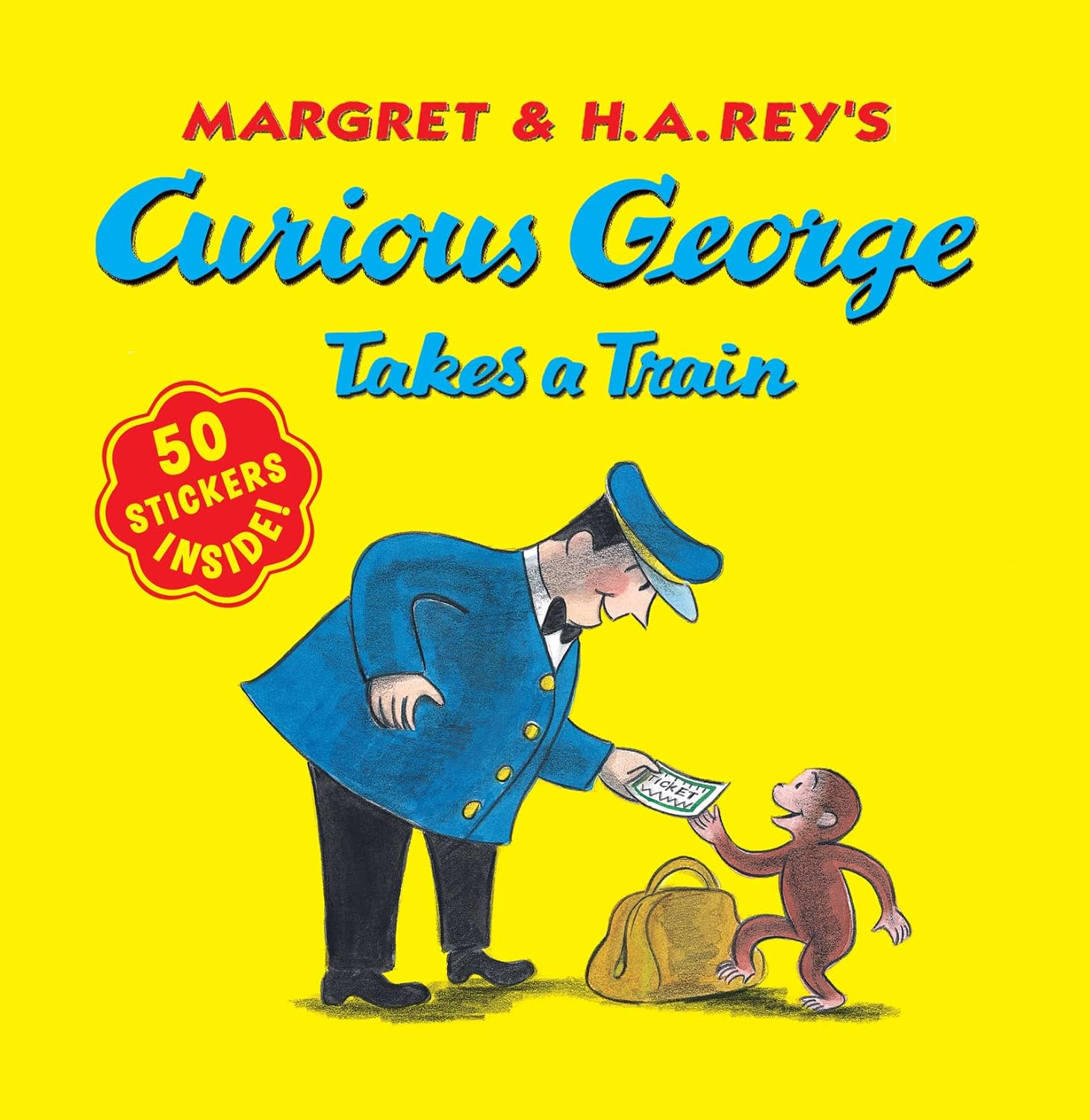 Amazon.com: Curious George Takes a Train with Stickers: A Delightful ...