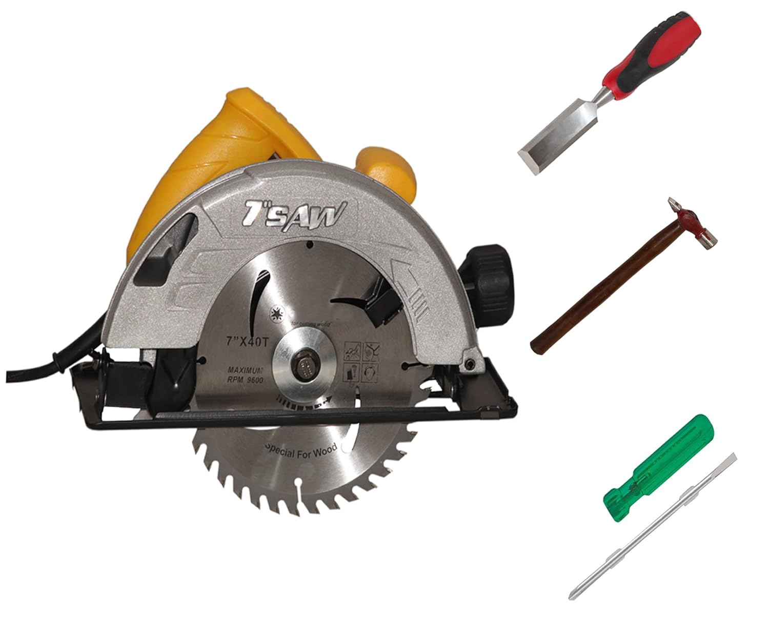 Digital Craft 04 Items Combo of 185mm Electric Circular Saw High Power ...