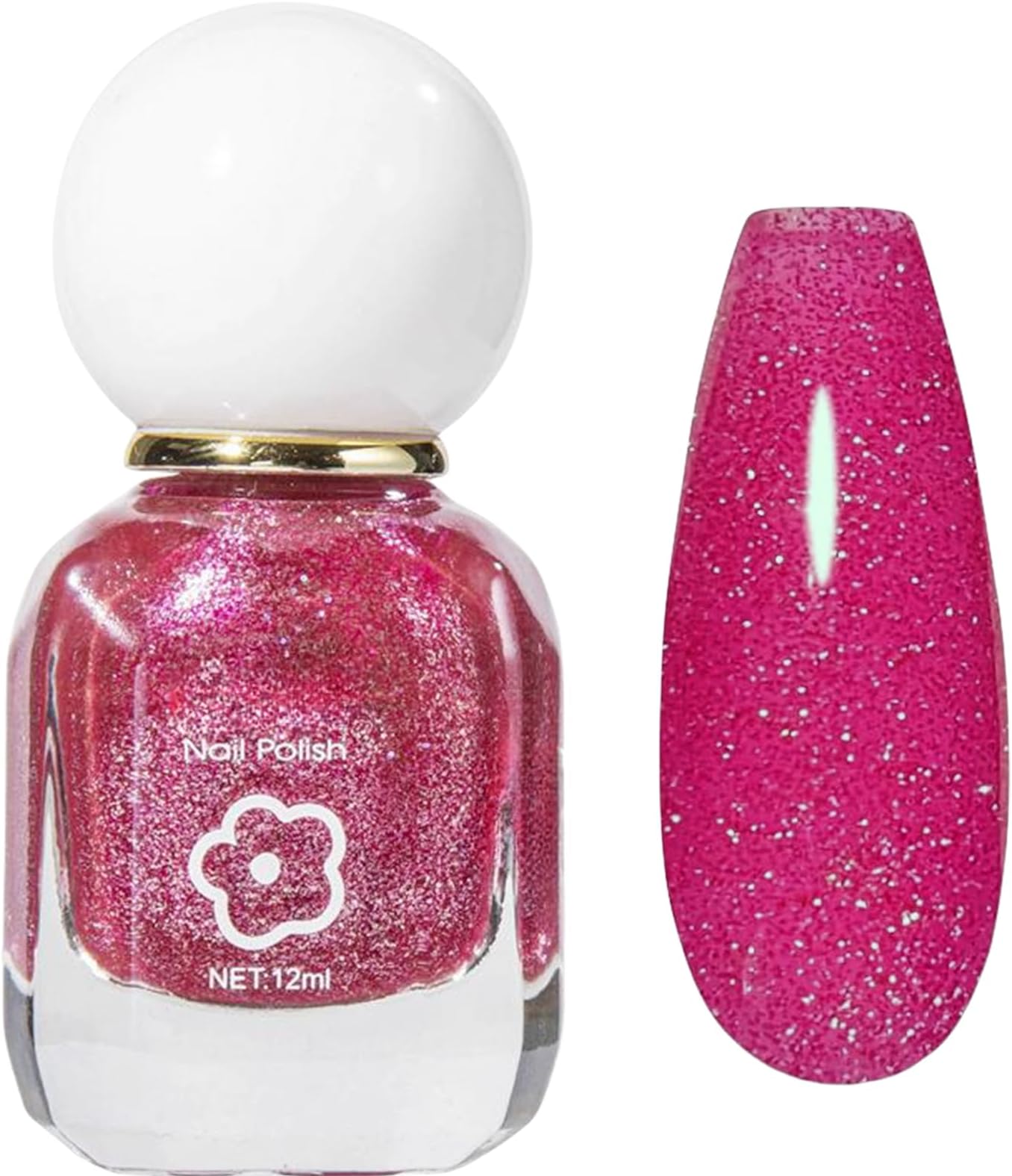 Amazon.com : Deep Pink Reflective Glitter Gel Nail Polish, Rose Air Dry ...
