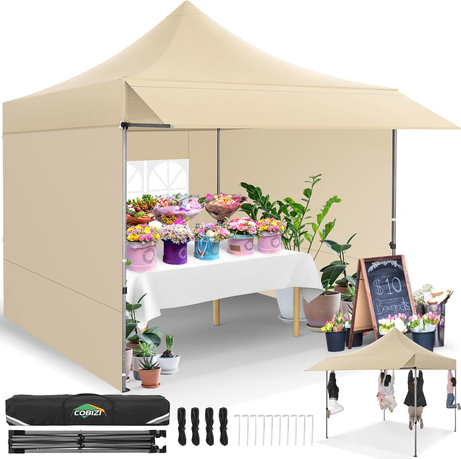 Amazon.com : COBIZI 10x20 Pop up Heavy Duty Canopy Tent, Commercial ...