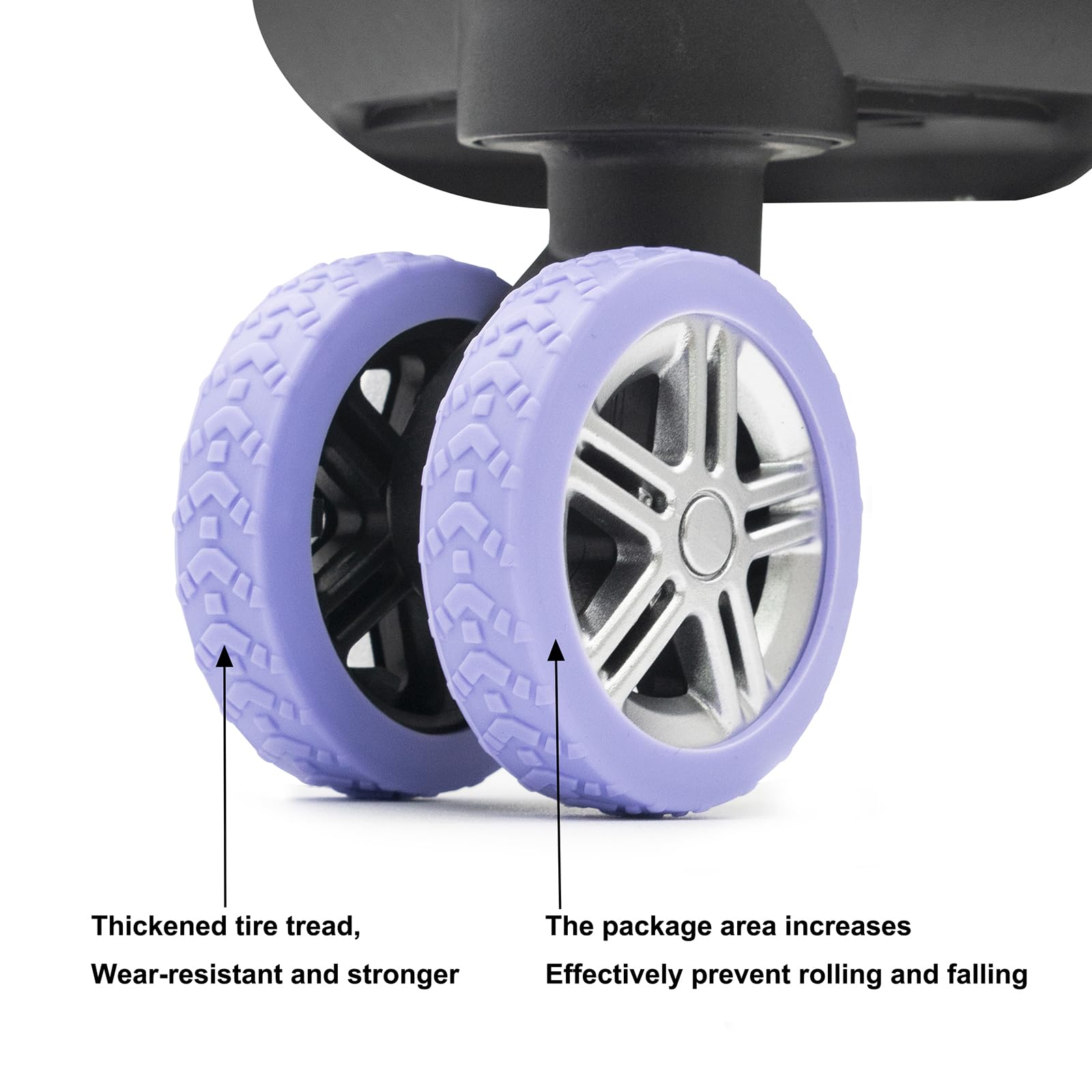 Snapklik.com : 8 Pack Luggage Wheel Covers, Silicone Silent Luggage ...