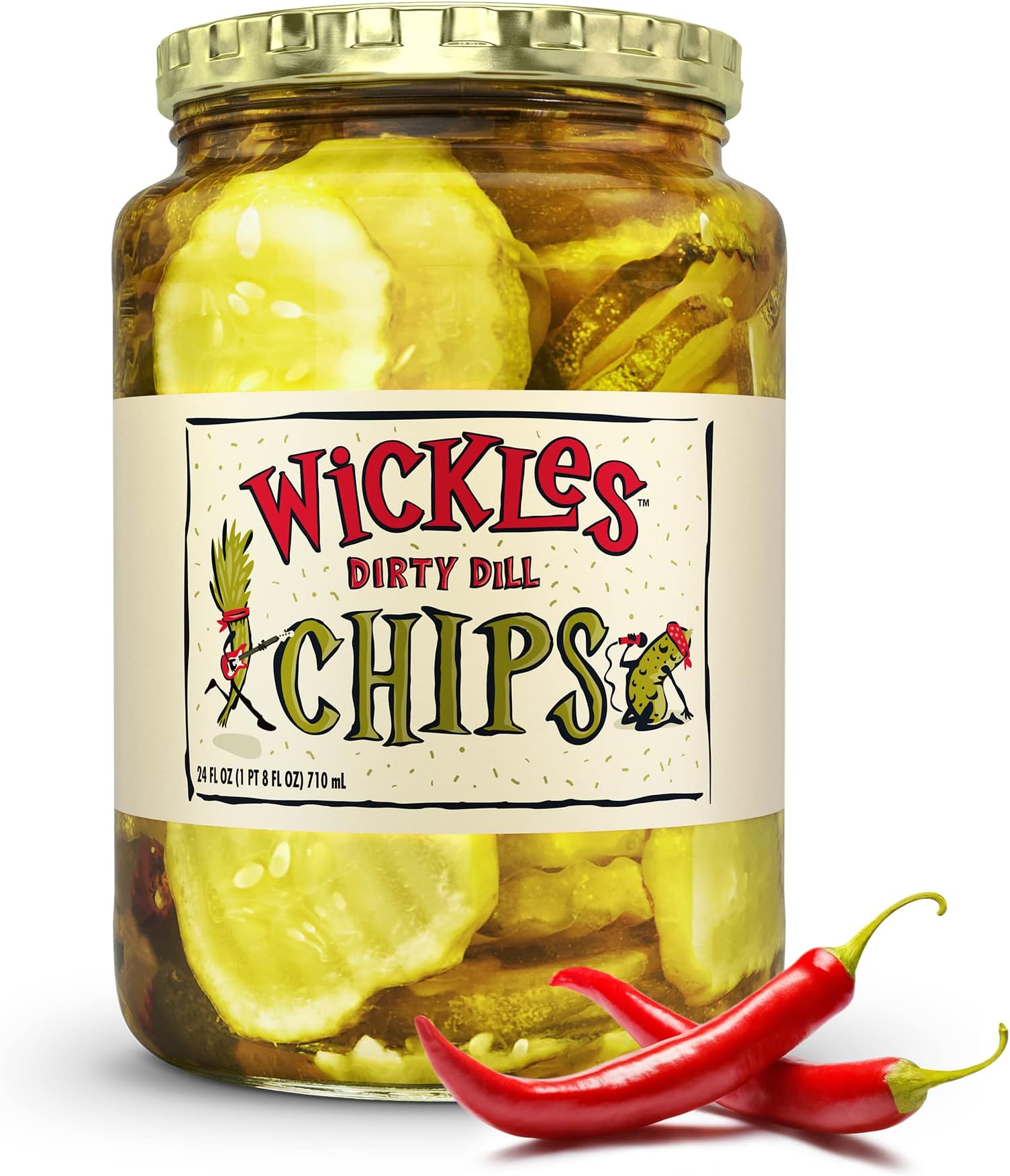 Amazon.com : Wickles Pickles Dirty Dill Pickle Chips (6 Pack) - Hot ...