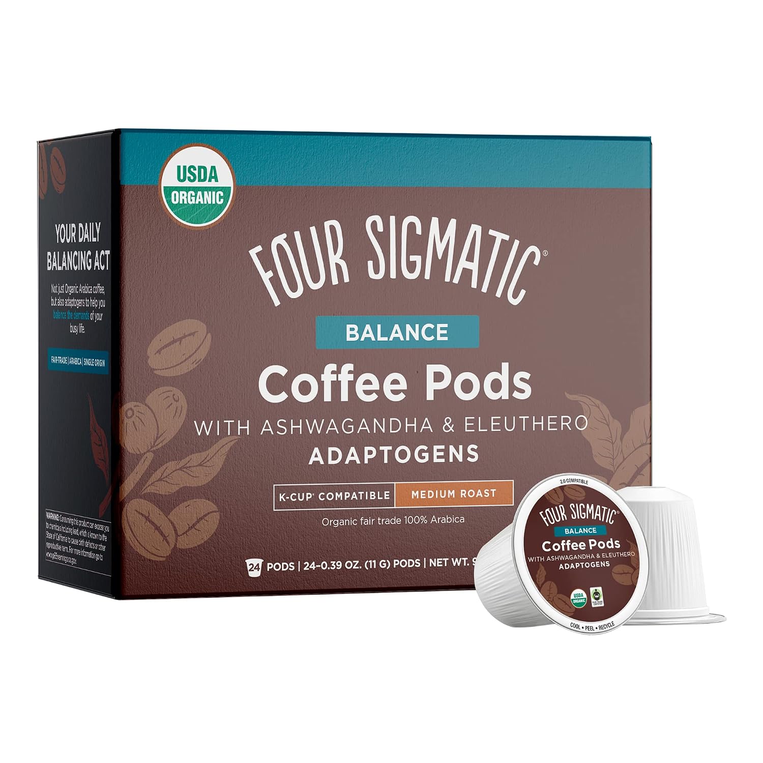 Amazon.com: Four Sigmatic Adaptogen Coffee K-Cups, Organic Medium Roast ...